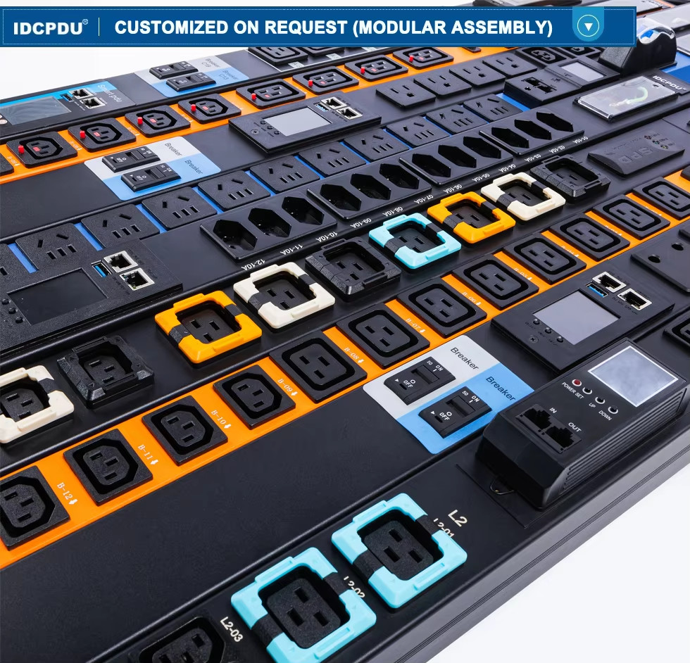 PDU Inteligente IDC Feito Sob Medida Entrada AC380-415VAC Saída C220-250VAC 16A-25A PDU de Alta ...